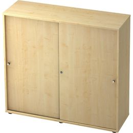 eurokraft pro Schiebetürenschrank, 2 Fachböden, Mitteltrennwand, Ahorn-Dekor / Ahorn-Dekor
