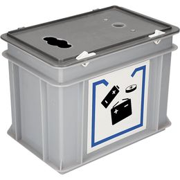 Altbatterie-Sammelbox, mit Deckel und Einwurföffnung, Volumen 20 l, LxBxH 400 x 300 x 235 mm kaiserkraft