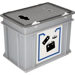 Altbatterie-Sammelbox, mit Deckel und Einwurföffnung, Volumen 9 l, LxBxH 300 x 200 x 230 mm kaiserkraft