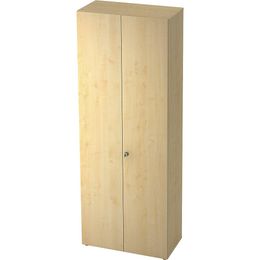eurokraft pro Garderobenschrank, 2 Fachböden, 1 Kleiderstange, Ahorn-Dekor / Ahorn-Dekor