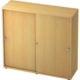 eurokraft pro Schiebetürenschrank, 2 Fachböden, Mitteltrennwand, Buche / Buche