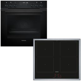 Siemens Induktions Herd-Set "PQ522VAAB", Energieeffizienz: A+ (A+++-D), schwarz (deep schwarz inox), Herdsets, cookControl30