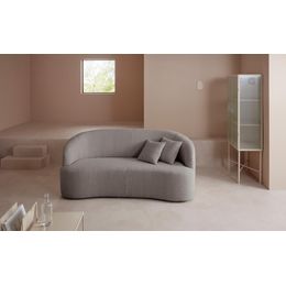 3-Sitzer "Dilara", grau (hellgrau), B:200cm H:87cm T:89cm, Struktur fein 100% Polyester);Samtoptik (100% Polyester);Boucl&eacute; (100% Polyester), LeGer Home by Lena Gercke, Sofas, gerundete R&uuml;ckenlehne und Front, in 3 Bezugsqualit&auml;ten