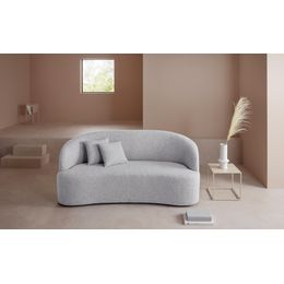 3-Sitzer "Dilara", grau (hellgrau), B:200cm H:87cm T:89cm, Struktur fein 100% Polyester);Samtoptik (100% Polyester);Boucl&eacute; (100% Polyester), LeGer Home by Lena Gercke, Sofas, gerundete R&uuml;ckenlehne und Front, in 3 Bezugsqualit&auml;ten