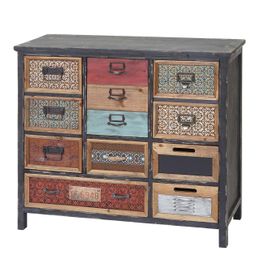 Mendler Apotheker-Schrank HWC-A43, Kommode, Tanne Holz massiv Vintage Shabby-Look 90x84x32cm ~ Variantenange 57069