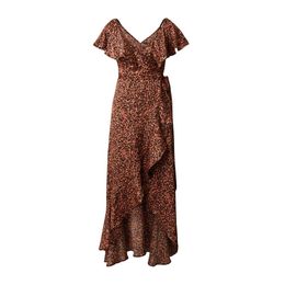 Topshop Kleid Damen Größe 42 rostbraun / hellbraun / schwarz Winterkleid