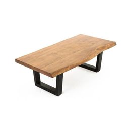ByLiving Couchtisch JUDY, Breite 120 cm, Akazie natur/schwarz, Baumkante