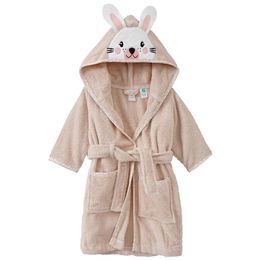 Topomini Baby Bademantel mit Hasen-Applikation