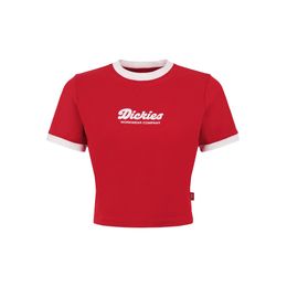 Dickies Shirt 'LEWISTOWN' Damen Gr&ouml;&szlig;e XXS rubinrot / wei&szlig;