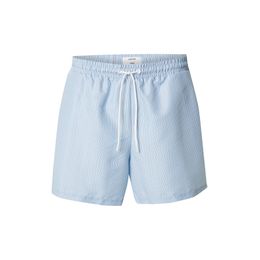 DAN FOX APPAREL Badeshorts 'Juri' Herren Gr&ouml;&szlig;e L navy / hellblau / wei&szlig;