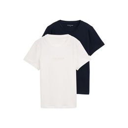 Tom Tailor T-Shirt Damen Gr&ouml;&szlig;e L beige / dunkelblau / wei&szlig;