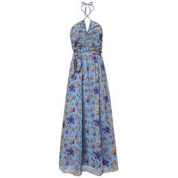 Influencer Kleid Damen Gr&ouml;&szlig;e 38 himmelblau / gr&uuml;n / lila / orange Sommerkleid