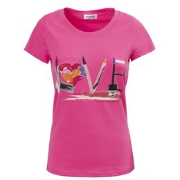 Influencer T-Shirt 'Love' Damen Gr&ouml;&szlig;e L mischfarben / pink