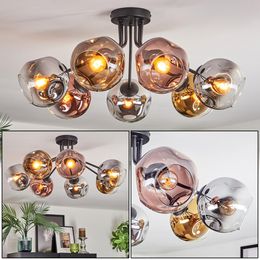 hofstein Ripoll Deckenleuchte Glas 15 cm Chrom, Gold, Klar, Kupferfarben, Rauchfarben, 7-flammig