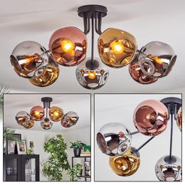 hofstein Ripoll Deckenleuchte Glas 15 cm Chrom, Gold, Kupferfarben, Rauchfarben, 7-flammig