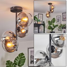 hofstein Koyoto Deckenleuchte Glas 15 cm Klar, Rauchfarben, 4-flammig