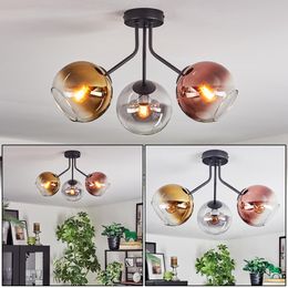 hofstein Koyoto Deckenleuchte Glas 15 cm Gold, Klar, Kupferfarben, Rauchfarben, 3-flammig