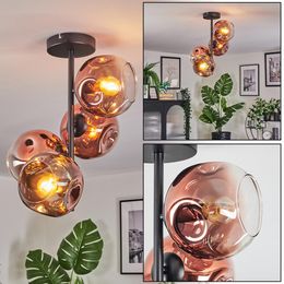 hofstein Ripoll Deckenleuchte Glas 15 cm Klar, Kupferfarben, 4-flammig
