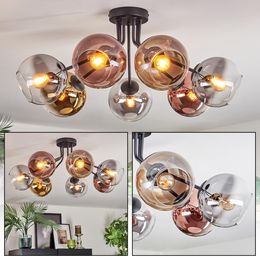 hofstein Koyoto Deckenleuchte Glas 15 cm Gold, Klar, Kupferfarben, Rauchfarben, 7-flammig