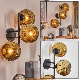 hofstein Ripoll Wandleuchte Glas 15 cm Gold, 3-flammig
