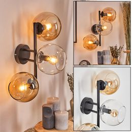 hofstein Koyoto Wandleuchte Glas 15 cm Bernsteinfarben, Klar, 3-flammig
