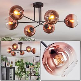 hofstein Koyoto Deckenleuchte Glas 15 cm Klar, Kupferfarben, 6-flammig