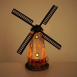 Solar LED-Windmühle HWC-G95, Gartendeko Tischdeko Dekofigur, In-/Outdoor