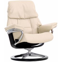Relaxsessel stressless "Ruby", beige (cream batick), B:76cm H:100cm T:75cm, Leder PALOMA: durchgef&auml;rbtes Semianilin-M&ouml;belleder;Leder BATICK: durchgef&auml;rbtes und genarbtes M&ouml;belleder, Sessel, Relaxsessel, mit Signature Base, Gr&ouml;&szlig;e S, Gestell Eiche, Wenge, Braun & Schwarz