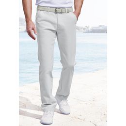 Chinohose John Devin "regular-fit", Herren, Gr. 32, Länge 34, grau (hellgrau), Web, Obermaterial: 98% Baumwolle, 2% Elasthan, unifarben, regular fit lang, Hosen, aus elastischer Baumwoll-Qualität