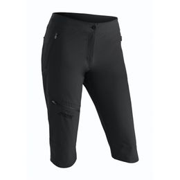 Outdoorhose Maier Sports "Inara slim Capri Vario", Damen, Gr. 52, Normalgr&ouml;&szlig;en, schwarz, 90% Polyamid; 10% Elasthan, Hosen Outdoorhose, Damen Wanderhose, elastische Funktionshose mit 4 Taschen, Slim Fit