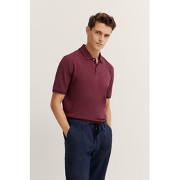 Poloshirt Bugatti, Herren, Gr. XL, rot (980, bordeaux), 100% Baumwolle, unifarben, normal, ohne Ausschnitt, Rippb&uuml;ndchen, Shirts, mit Kontraststreifen und Bruststickerei