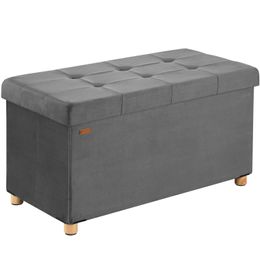 Casaria Sitzbank Anthrazit Samt 76x38x42cm mit Stauraum faltbar