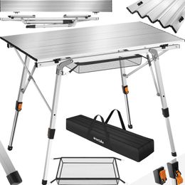 TecTake&reg; Aluminium Campingtisch, faltbar, h&ouml;henverstellbar, 90 x 52 x 47 - 70 cm