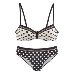 Lascana Bikini Damen Gr&ouml;&szlig;e S dunkelgelb / schwarz / wei&szlig;