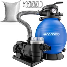 Monzana Sandfilteranlagen 9600 L/h mit Vorfilter/Filterglas