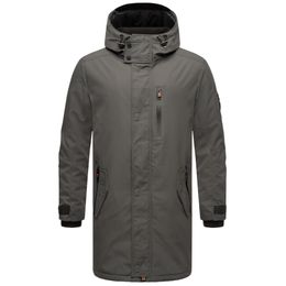 Kurzmantel STONE HARBOUR "Lanzoo", Herren, Gr. L52, grau (anthrazit), Obermaterial: 100% Polyester, Futter: 100% Polyester, Ärmelfutter: 100% Polyester, Wattierung: 100% Polyester, Sportlich, gerade, hoch geschlossener Ausschnitt, Mäntel, Cooler Herren Übergangsmantel mit großer Kapuze