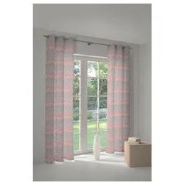 Vorhang WIRTH "Benewitz" Gr. 3, rot (apricot), B:132cm H:225cm, Jacquard, Baumwolle, Polyester, Gardinen