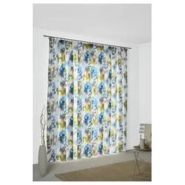 Vorhang WIRTH "Molinella" Gr. 4, blau, B:142cm H:245cm, Jacquard, Polyester, Gardinen