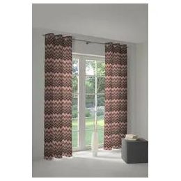 Vorhang WIRTH "Benewitz" Gr. 3, orange (terrakotta), B:132cm H:225cm, Jacquard, Baumwolle, Polyester, Gardinen