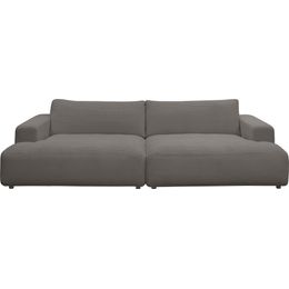 Loungesofa Musterring "Lucia", grau (schwarz, grau), B:292cm H:81cm T:147cm, Sofas, Lounge-Sofa 2-Sitzer-Sofa, Cord-Bezug, Breite 292 cm