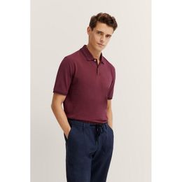 Bugatti Poloshirt mit Kontraststreifen und Bruststickerei 980-bordeaux 3XL 3XL Aus reiner Baumwolle