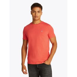 Tommy Jeans T-Shirt »TJM XSLIM JASPE HTR TEE EXT« Mit Rundhalsausschnitt Bright Vermillion Htr S S T-Shirt von Tommy Jeans