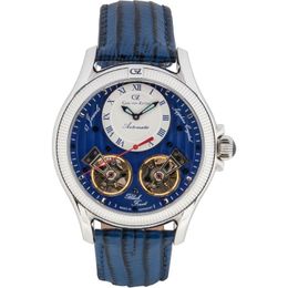 Carl von Zeyten Automatikuhr »Waldhaus« Armbanduhr, Herrenuhr, Made in Germany, Mechanische Uhr, Lederarmband blau Exquisite Herrenautomatikuhr