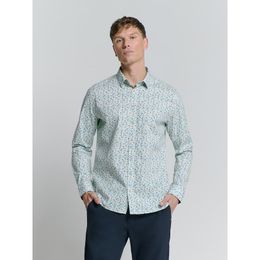 NO EXCESS Damen NO EXCESS Langarmhemd &raquo; Stretchhemd Shirt Stretch Allover Printed&laquo; blau XL, Normalgr&ouml;&szlig;en