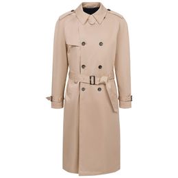 Bugatti Trenchcoat mit Bindegurt & Hemdkragen 40-beige 50 50 Baumwoll-Elasthan-Mix