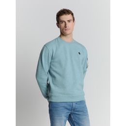 NO EXCESS Herren NO EXCESS Sweater &raquo; Rundhalspullover Sweater Crewneck Melange&laquo; blau XXL