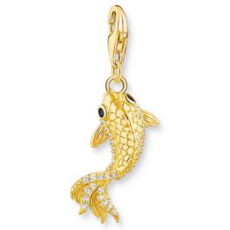 Thomas Sabo Charm-Einhänger »Koi, 1888-414-7« mit Zirkonia (synth.) gelbgoldfarben-hellblau + hellblau Charm-Anhänger Koi