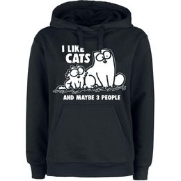 Simon's Cat Simon's Cat I Like Cats And Maybe 3 People Kapuzenpullover schwarz in XL #12464 - Staffelpreise