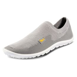 Barfu&szlig;schuh Leguano "SCORE", Damen, Gr. 36, grau, Textil, kontrastfarbene Details, Schuhe Slipper Barfu&szlig;schuh Socksneaker, Bequemschuh, Flats, Komfortschuh, f&uuml;r Maschinenw&auml;sche geeignet