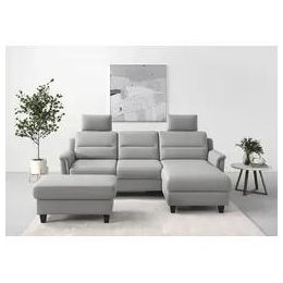 Sit & More Ecksofa SIT & MORE "Farö L-Form", grau, B:234cm H:90cm T:168cm, Sofas, inklusive Federkern, wahlweise mit Bettfunktion und Bettkasten